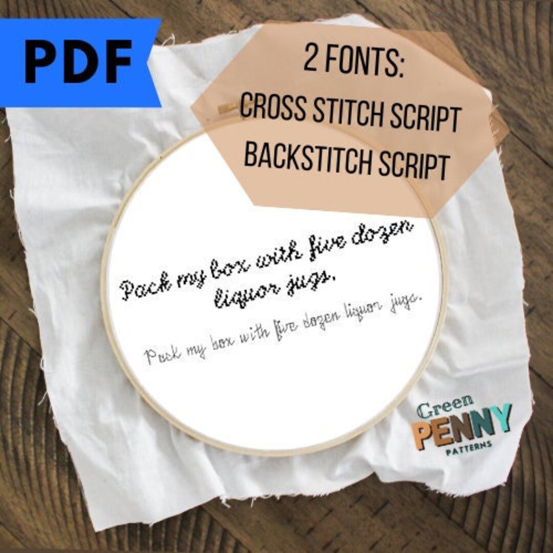 Cursive Font Alphabet Cross Stitch Pattern, Instant Download, PDF ...