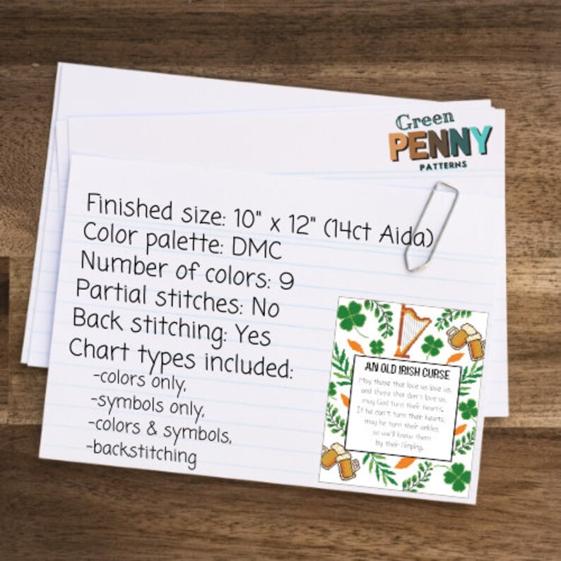 Old Irish Curse - Cross Stitch Pattern, Instant Download, PDF Pattern ...