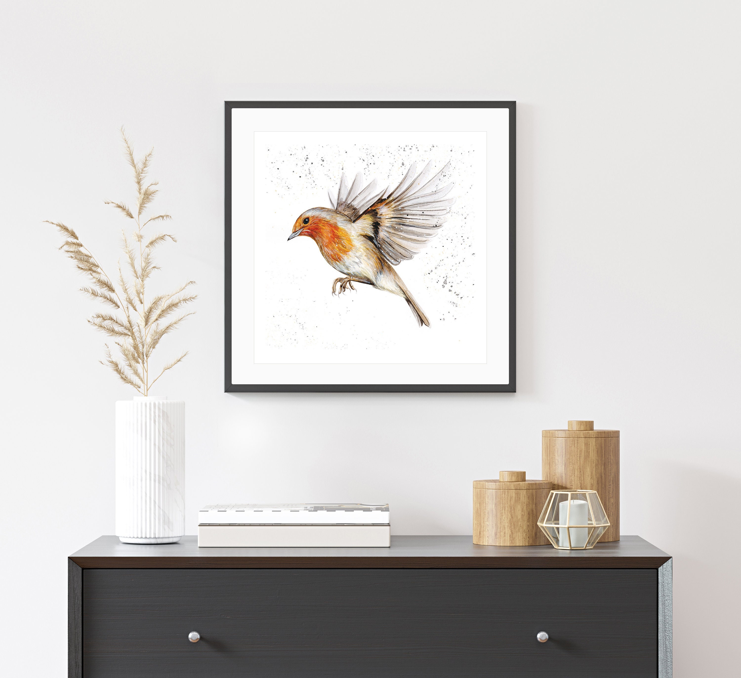 Flying Robin, Watercolour Giclee Print in Various Sizes - Etsy UK