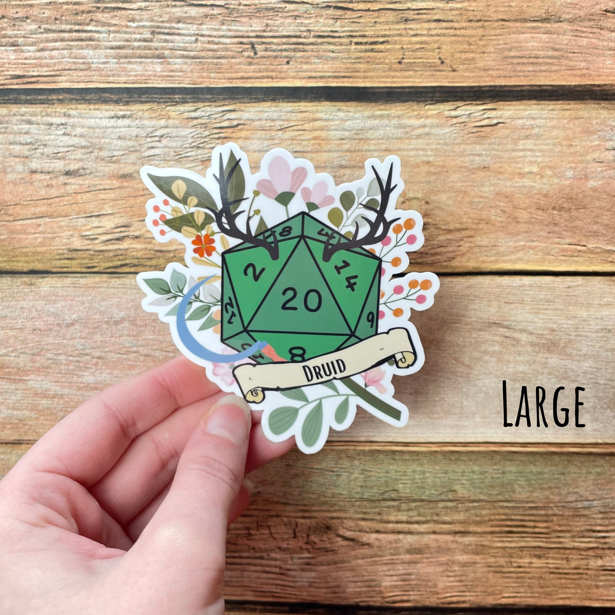 Dnd Druid Vinyl Sticker Glossy Dice Sticker D20 Dungeons - Etsy