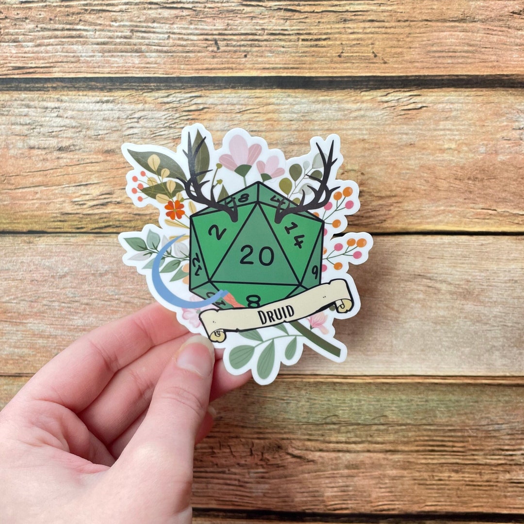 Dnd Druid Vinyl Sticker, Glossy Dice Sticker, D20, Dungeons and Dragons ...