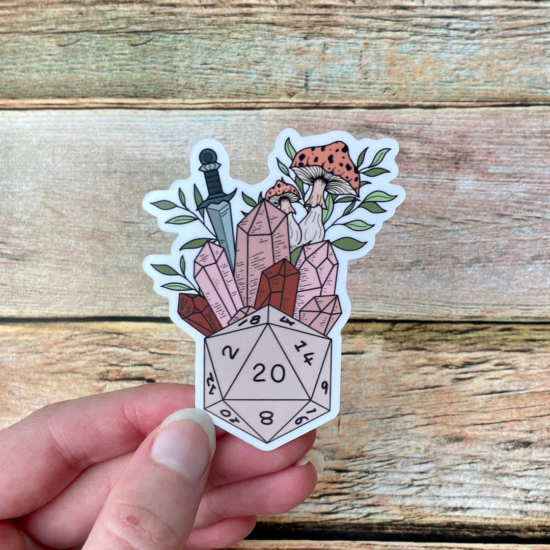 Dnd Vinyl Sticker, Glossy Dice Sticker, Pink Crystal Dice Sticker ...