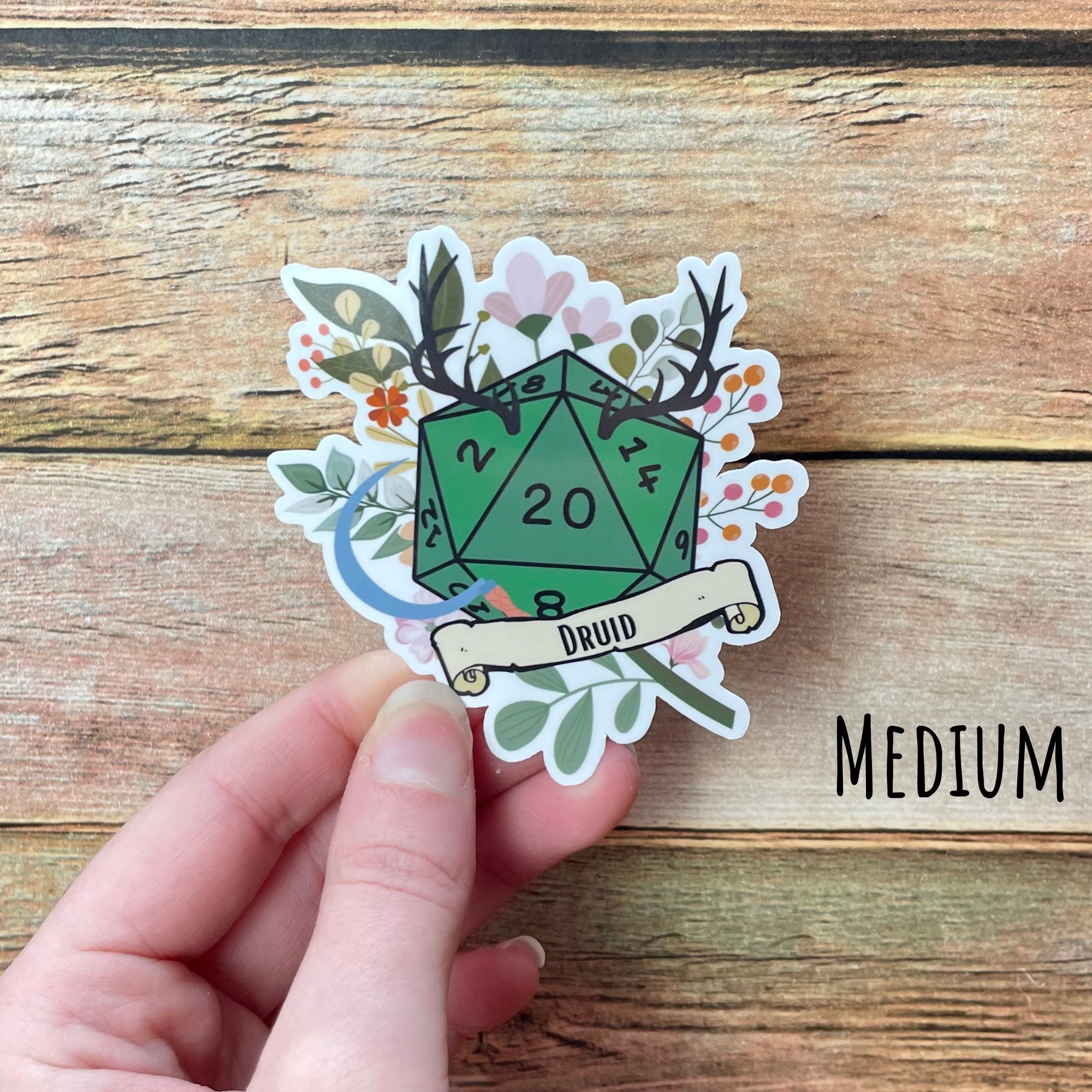 Dnd Druid Vinyl Sticker Glossy Dice Sticker D20 Dungeons - Etsy
