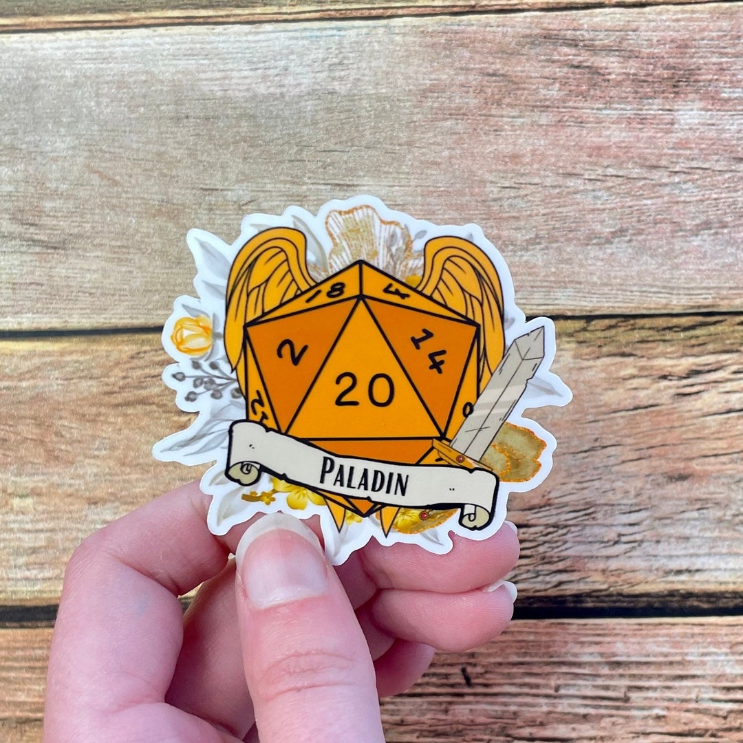 Dnd Paladin Vinyl Sticker, Glossy Dice Sticker, D20, Dungeons and ...