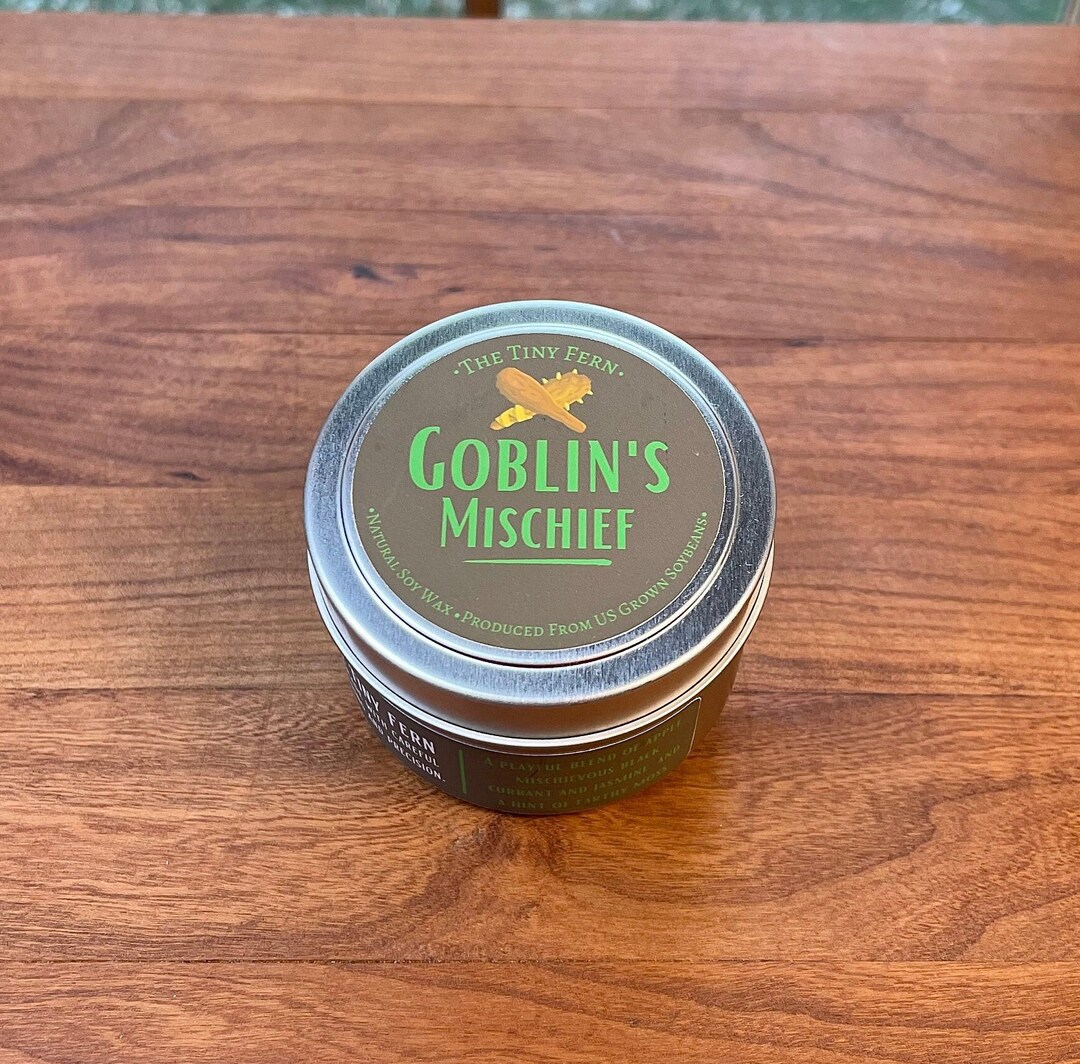 Goblin's Mischief Candle, Tin Candle, Dnd Gift, Fantasy Candle, Natural ...