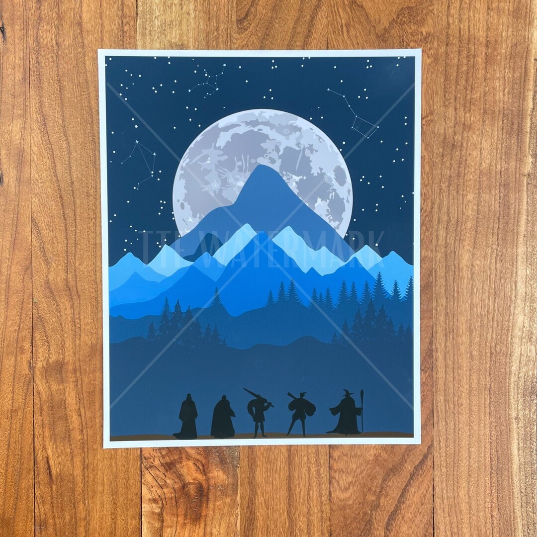 Dnd Adventuring Mountain Art Print, Dungeons and Dragons Print, Dungeon ...