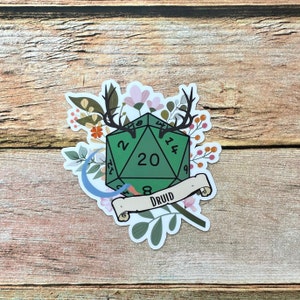 Dnd Druid Vinyl Sticker, Glossy Dice Sticker, D20, Dungeons and Dragons ...