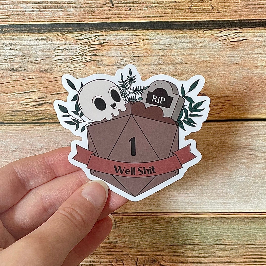 Nat 1 Dnd Dice Vinyl Sticker, Glossy Dice Sticker, D20, Dungeons and ...