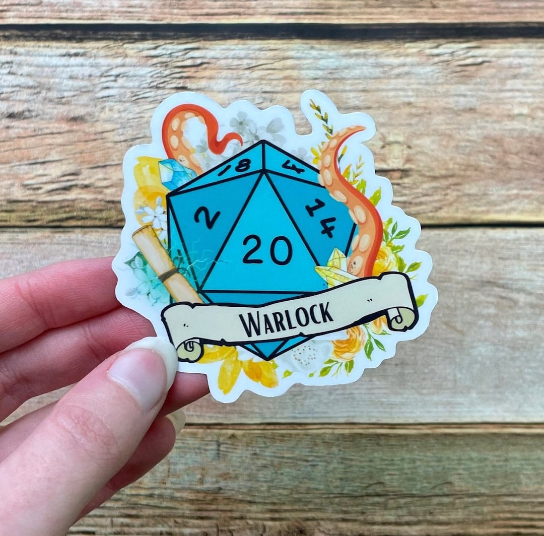 Dnd Warlock Vinyl Sticker, Glossy Dice Sticker, D20, Dungeons and ...