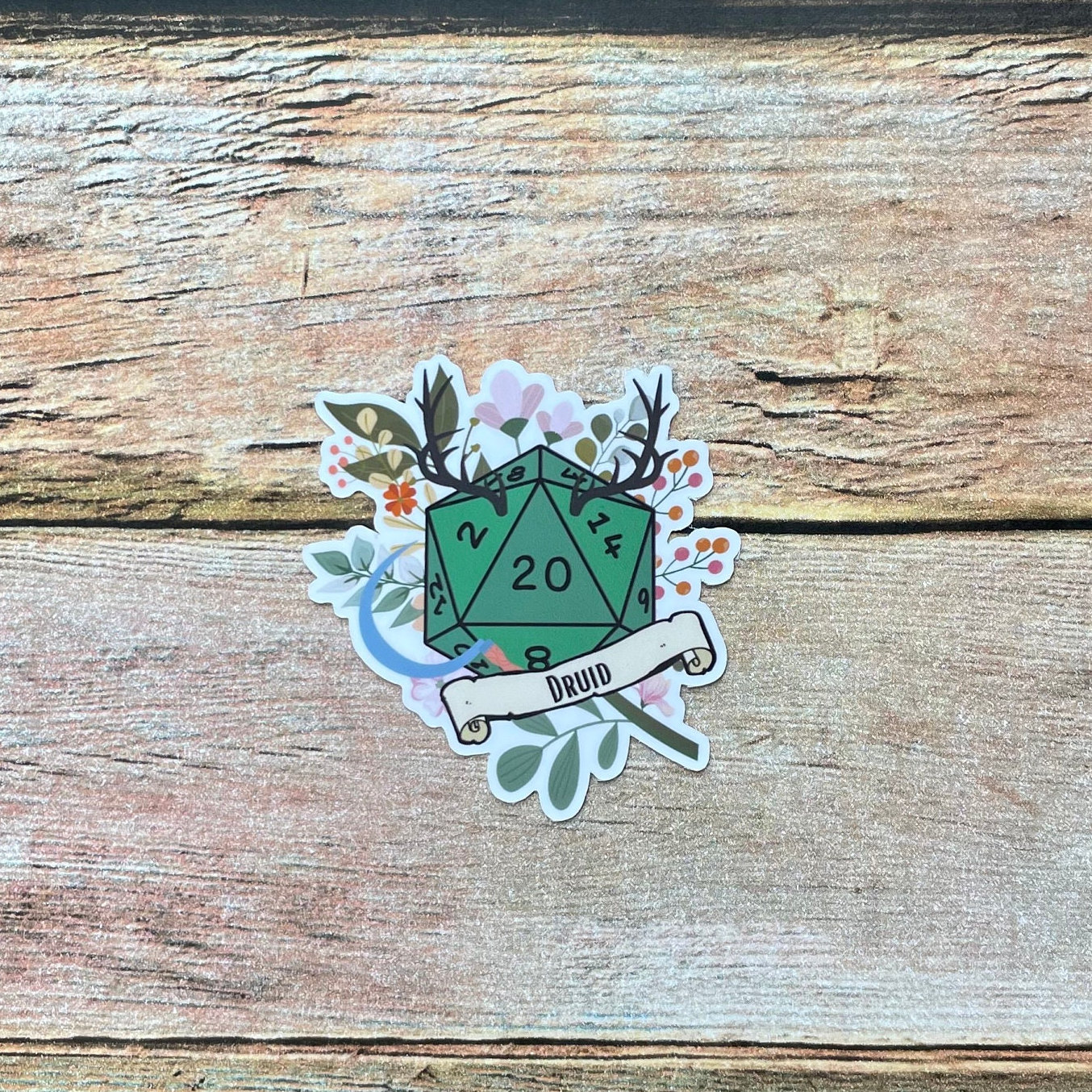 Dnd Druid Vinyl Sticker Glossy Dice Sticker D20 Dungeons - Etsy