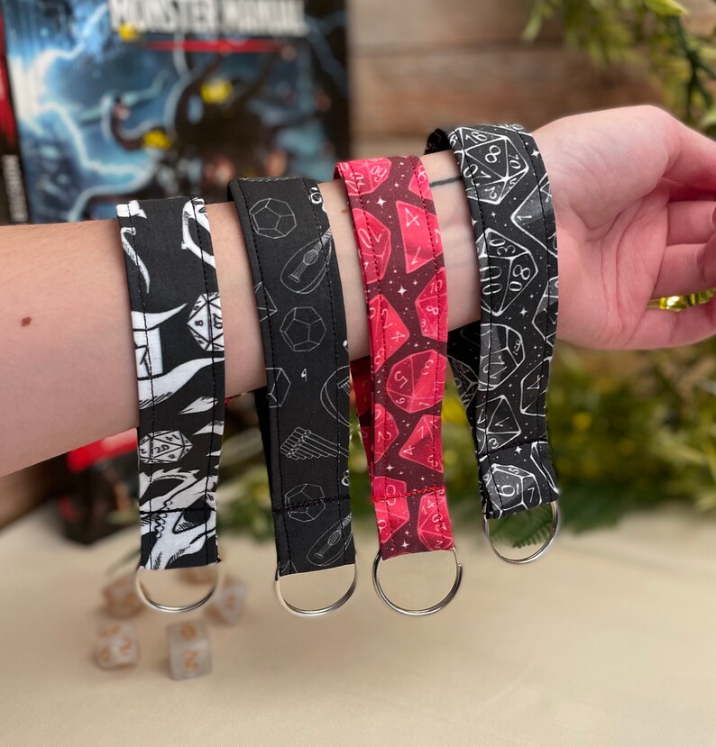 Dnd wristlet keychain dnd keychain key fob wristlet wrist | Etsy