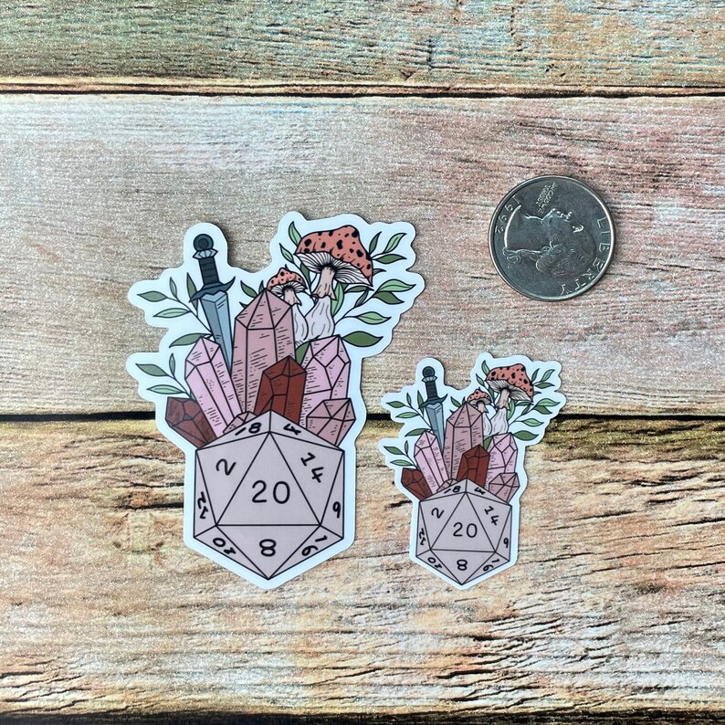 Dnd Vinyl Sticker, Glossy Dice Sticker, Pink Crystal Dice Sticker ...