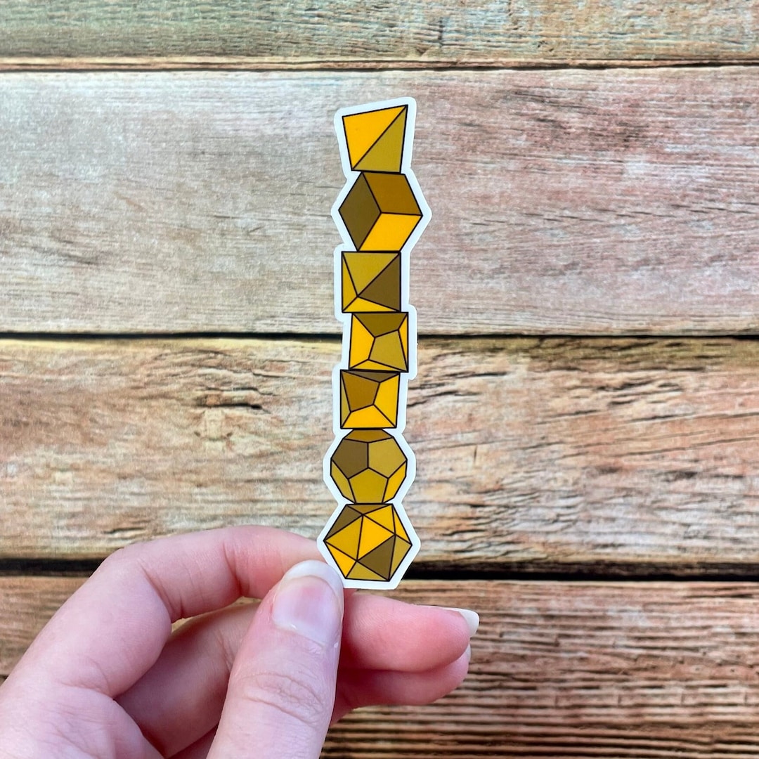 Yellow DND Dice Stack Glossy Vinyl Sticker, Dungeons and Dragons RPG - Etsy