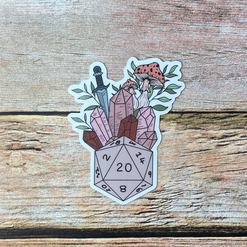 Dnd Vinyl Sticker, Glossy Dice Sticker, Pink Crystal Dice Sticker ...
