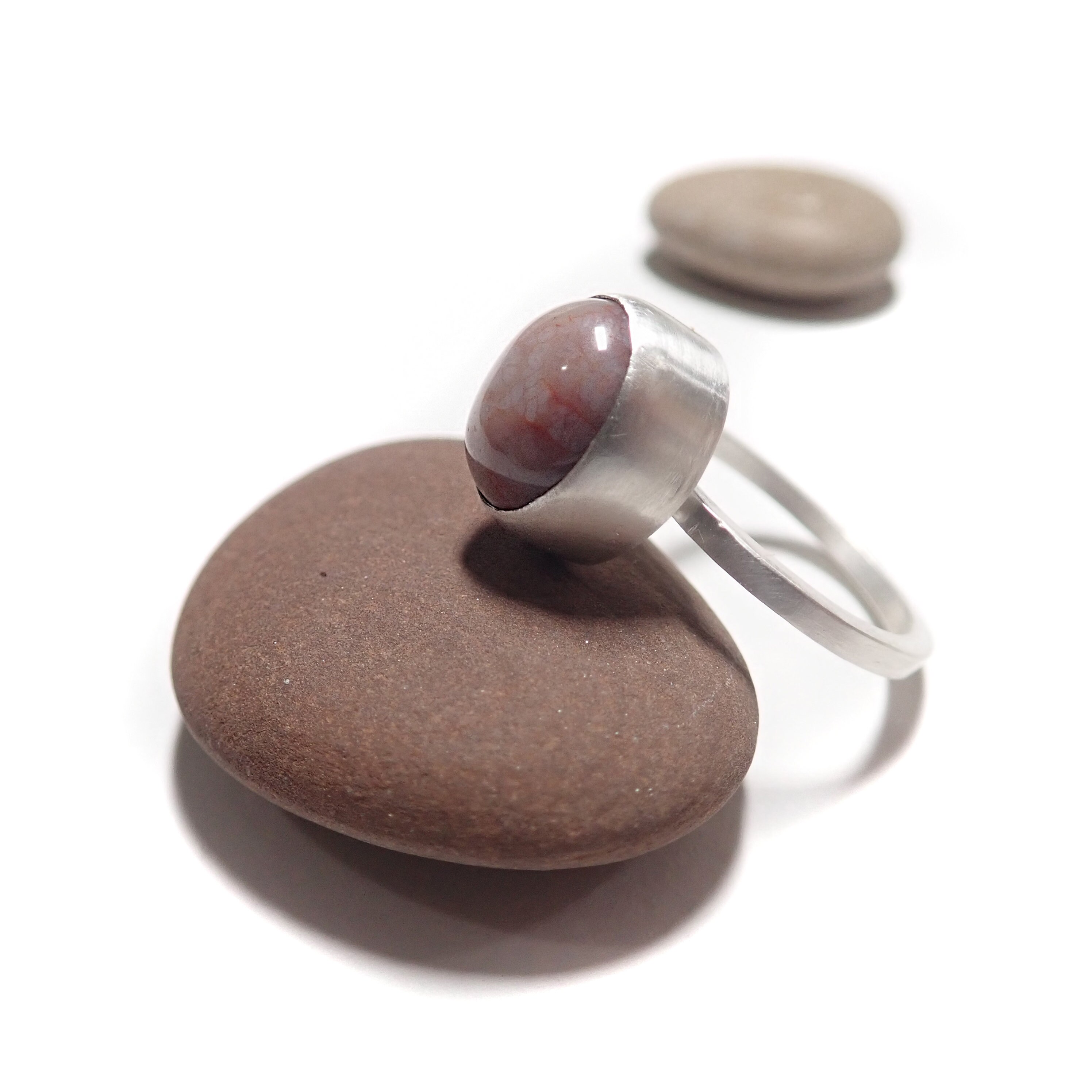 Coral Fossil Silver Ring, Minimalist Ring Size US8 Handmade Jewelry ...