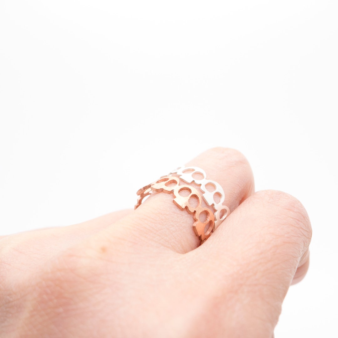 Copper Cute Skull Head Ring; Bench Jewelry; Handmade Halloween Art ...
