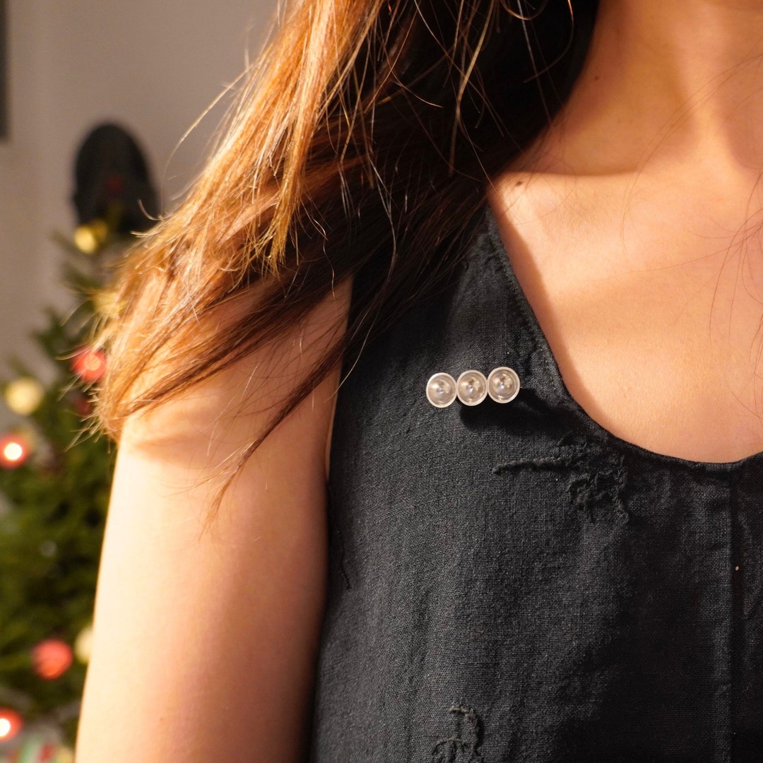 Bijoux contemporains en argent à 3 points ; Broche Ellipse ; Épinglette ...