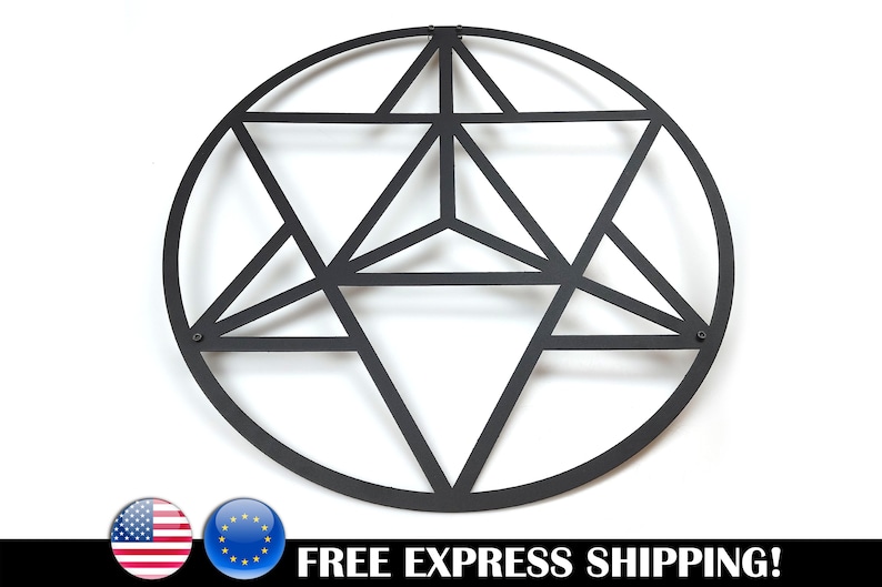 Merkaba Pagan Symbol Metal Wall Decor Wall Hanging Artwork Yoga Zen ...