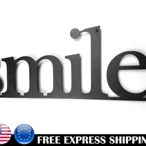 Smile Door Wall Sign House Entrance Large Metal Entrence Wall Art ...