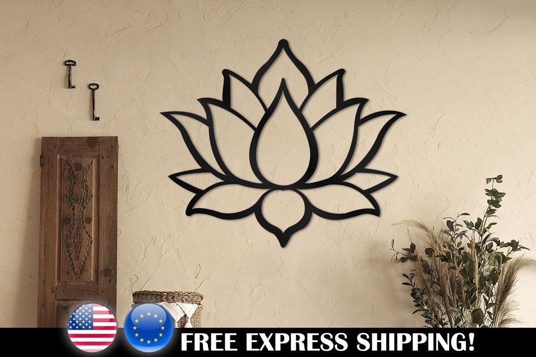 Lotus Flower Yoga Sign Lotus Flower Decor Nature Wall Sign - Etsy