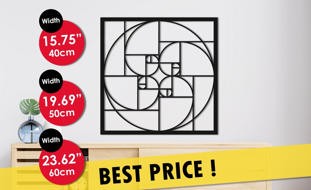 Golden Ratio Wall Art Golden Ratio Print Art Geometric Square Metal ...