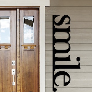 Smile Door Wall Sign House Entrance Large Metal Entrence Wall Art ...