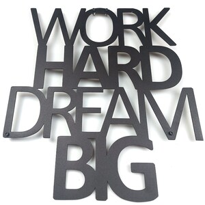 Motivational Metal Wall Decor Work Hard Quote Metal Wall Sign Office ...