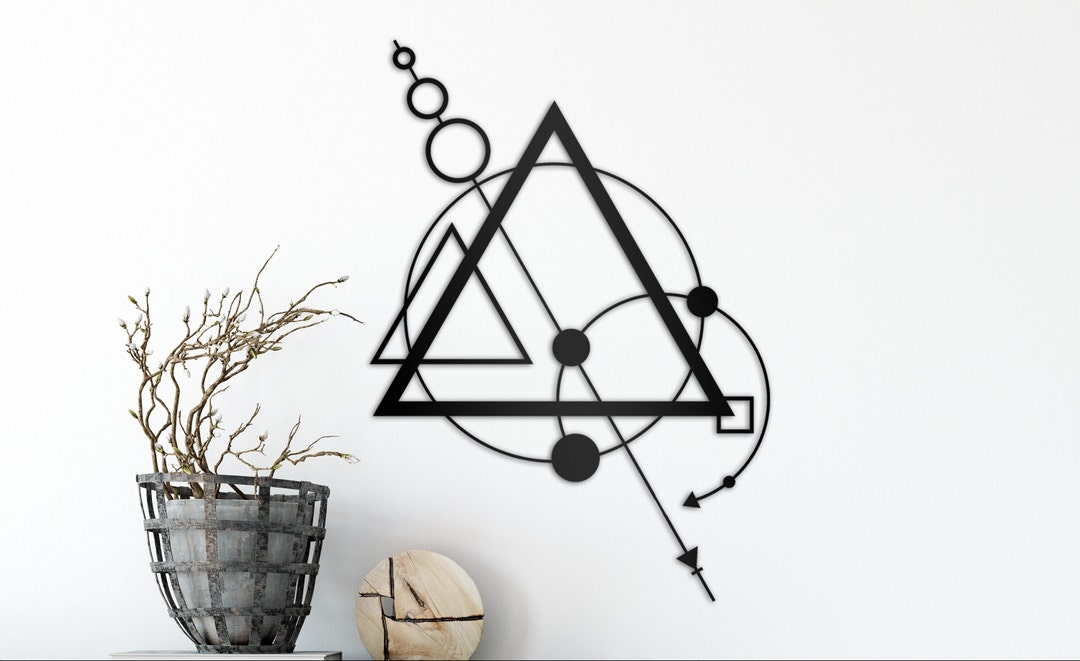 Geometric Triangles Metal Art Wall Decor Laser Cut Metal Wall Sign ...