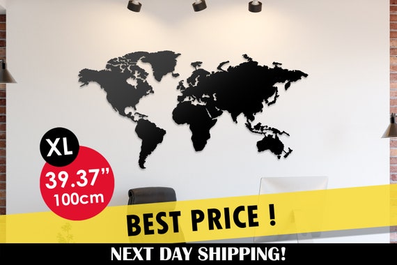 Metal World Map %100 Magnetic Traveller Metal Wall Decor - Etsy