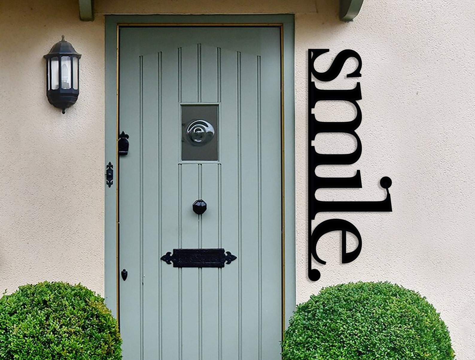 Smile Door Wall Sign House Entrance Large Metal Entrence Wall Art ...