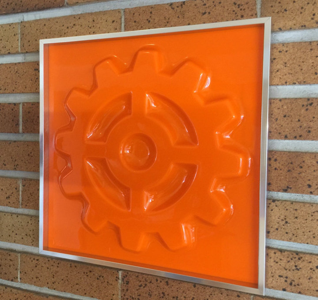 Gear Candy - 3D Vacuformed Mid-century Modern Wall Art With Orange ...