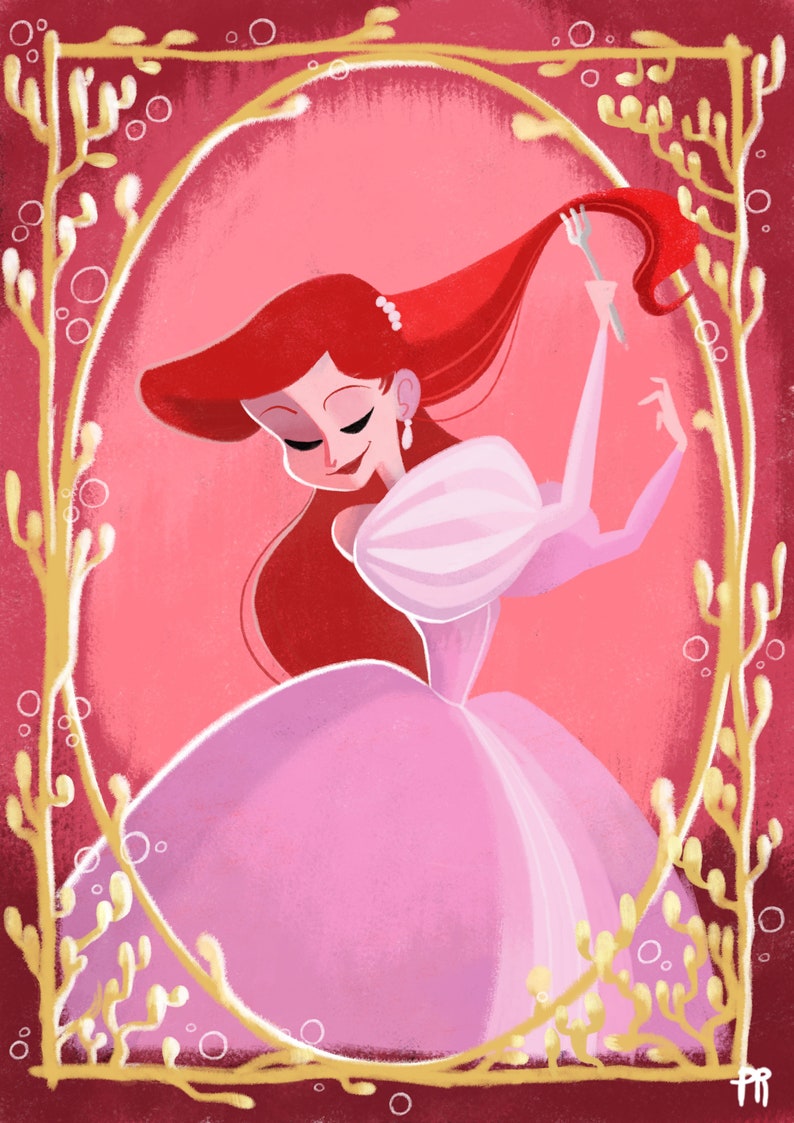 Disney Princess and Villains Prints Collection Ariel and | Etsy