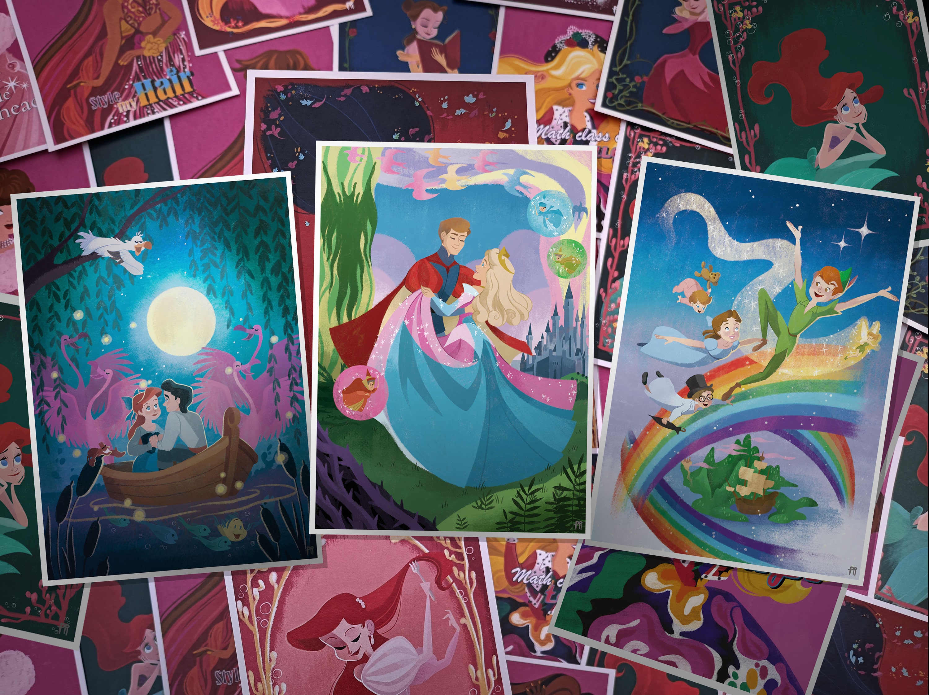 Disney Art Prints Collection Pack the Little Mermaid, Sleeping Beauty ...