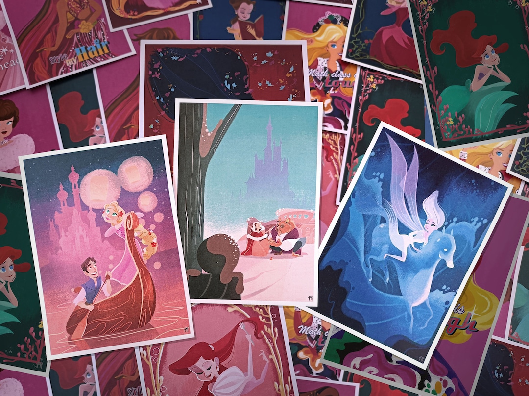 Disney Prints Collection Frozen, Tangled (rapunzel) and Beauty and the ...