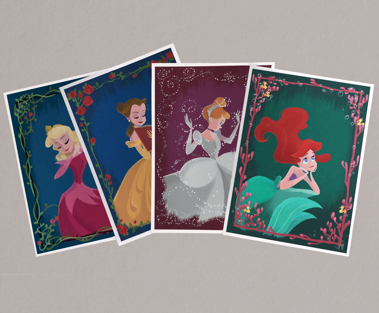 Disney Princess Prints Collection. Includes Belle, Cinderella, Sleeping ...