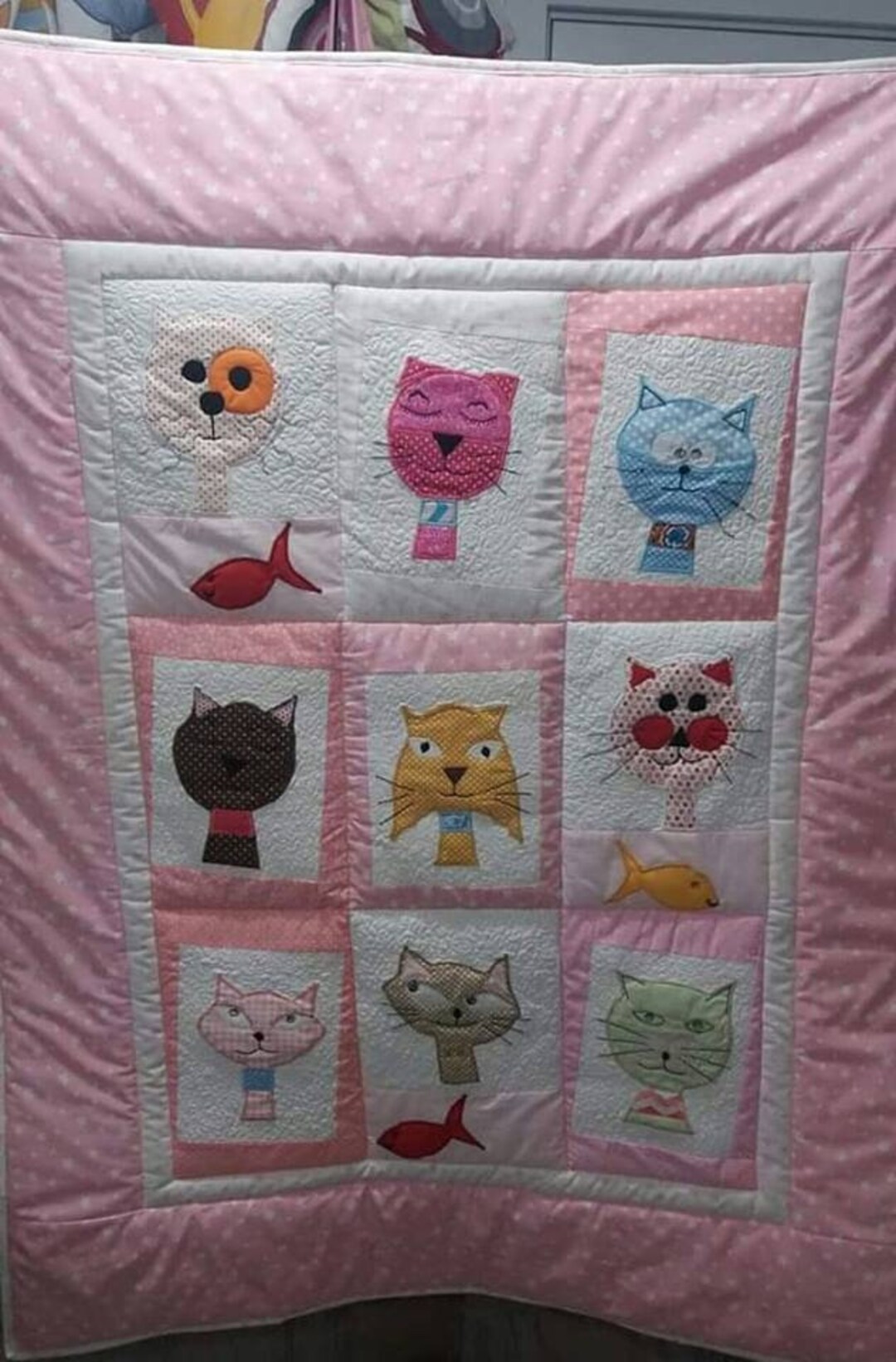 Personalized Baby Applique Quilt , Patchwork Baby Quilt, Handmade Quilt ...