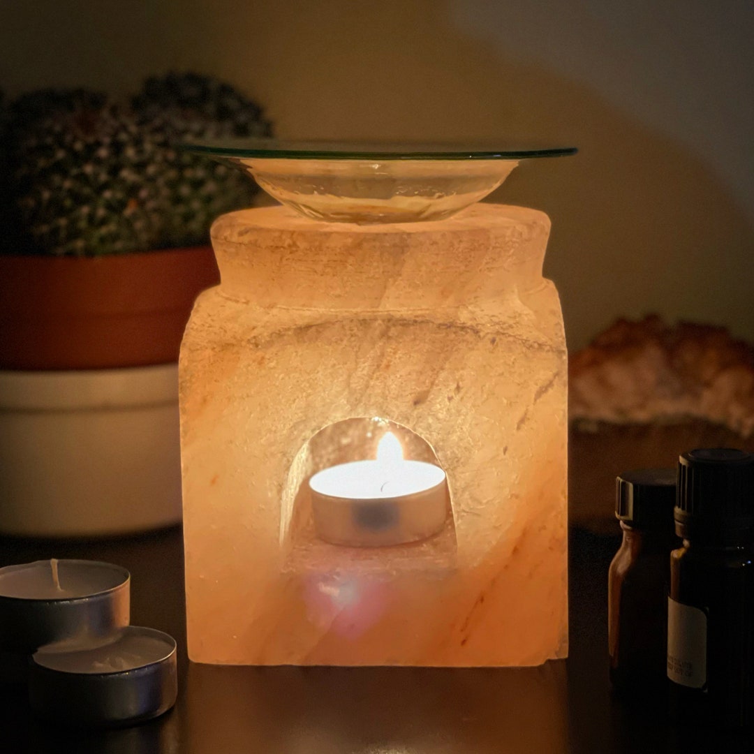 Himalayan Cube Salt Oil Burner Lamp - Etsy