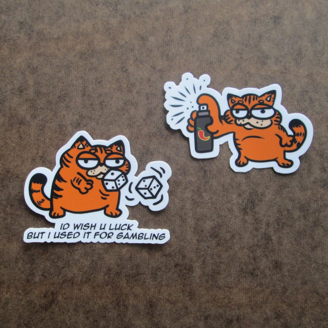 Garf Stickers / Funny Orange Cat - Etsy