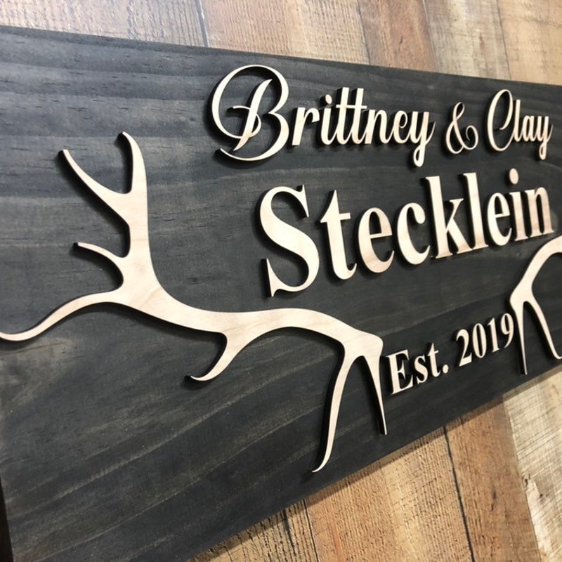 Personalize Name Sign Antler - Etsy