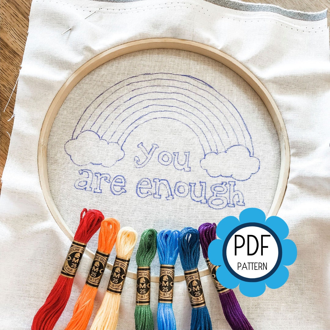 Rainbow Embroidery Pattern for Beginners Printable Pattern | Etsy