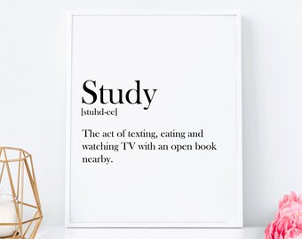 College Definition Printable Sign Funny Dorm Decor College | Etsy