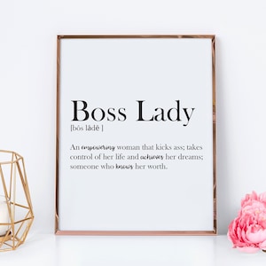 Boss Lady Definition Boss Gift Printable Office Decor - Etsy