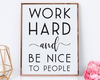Work Hard Print | Etsy