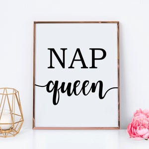 Nap Queen College Printable Sign Funny Dorm Room Decor - Etsy