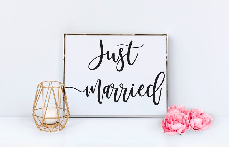 Just Married Wedding Sign Just Married Printable Wedding | Etsy