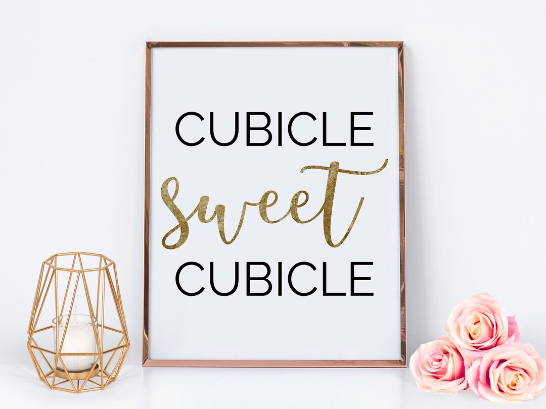 Cubicle Sweet Cubicle Printable | Gold Office Decor | Office Sign ...
