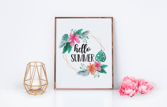 Floral Hello Summer Printable Sign Floral Summer Sign | Etsy
