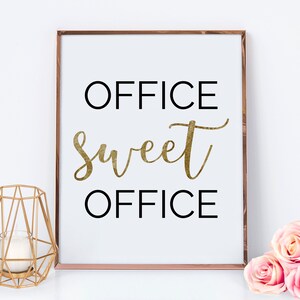 Office Sweet Office Printable | Gold Office Decor | Office Sign | Boss ...