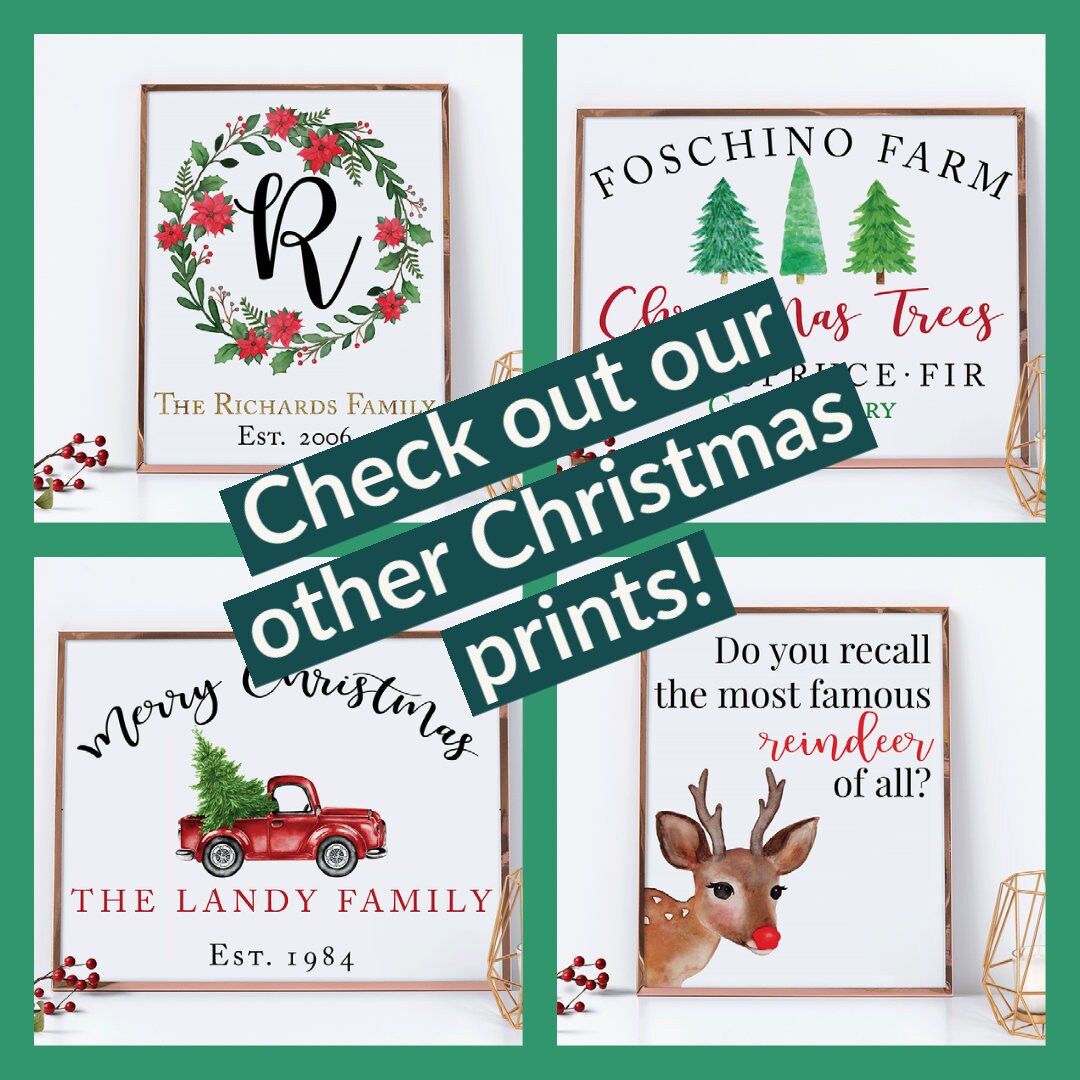 Custom Christmas Printable Sign | Christmas Stocking Family Printable ...
