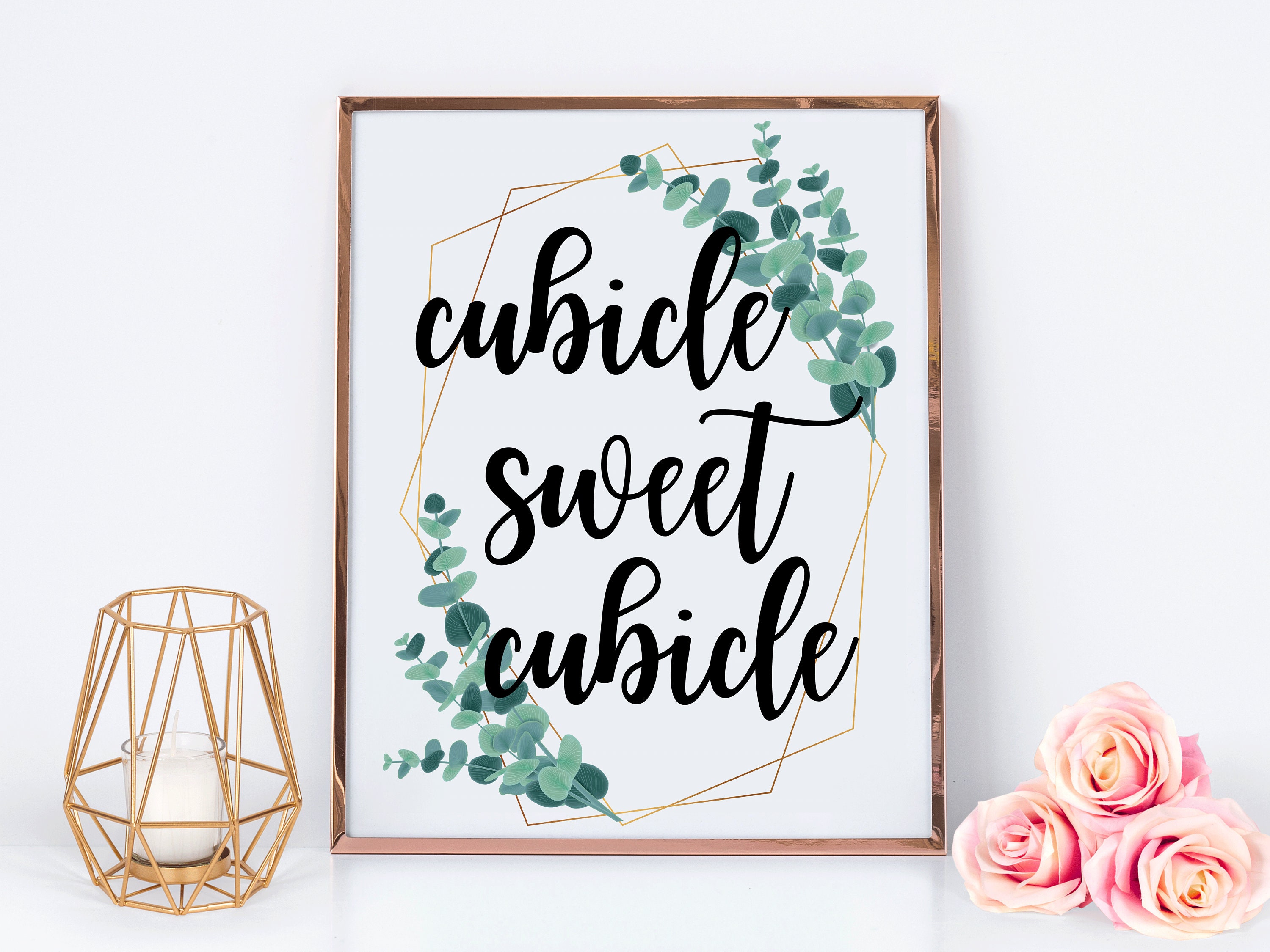 Botanical Cubicle Sweet Cubicle Printable Eucalyptus Office - Etsy